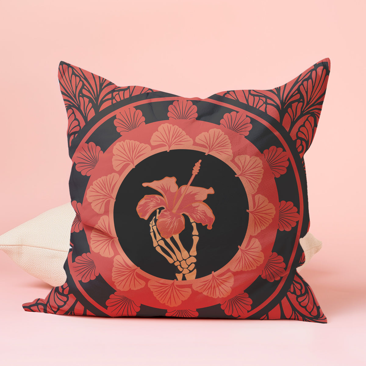 Hibiscus Skeleton Pillow Cover – Honey Dazed