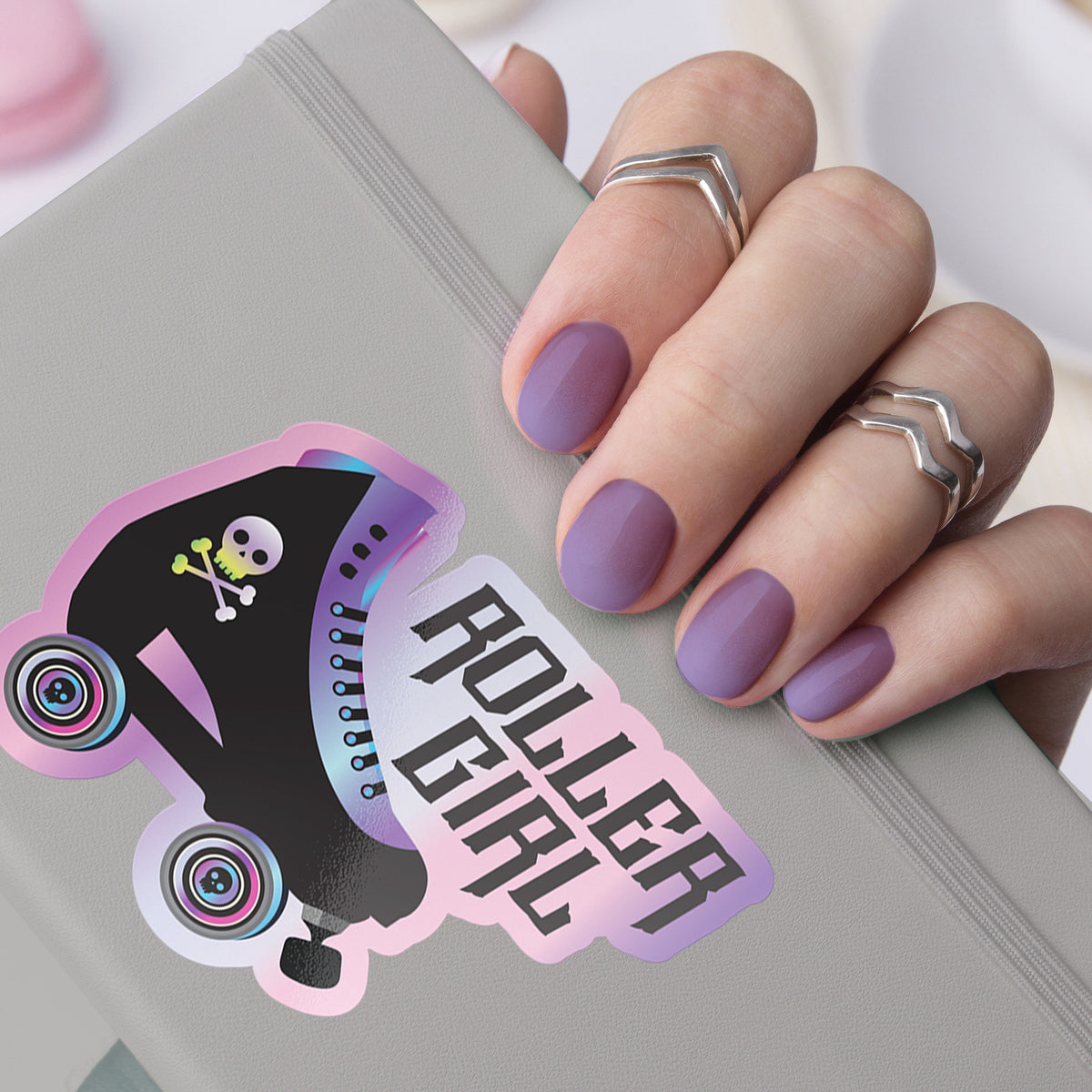 Skull Roller Skate Premium Vinyl Sticker – Honey Dazed